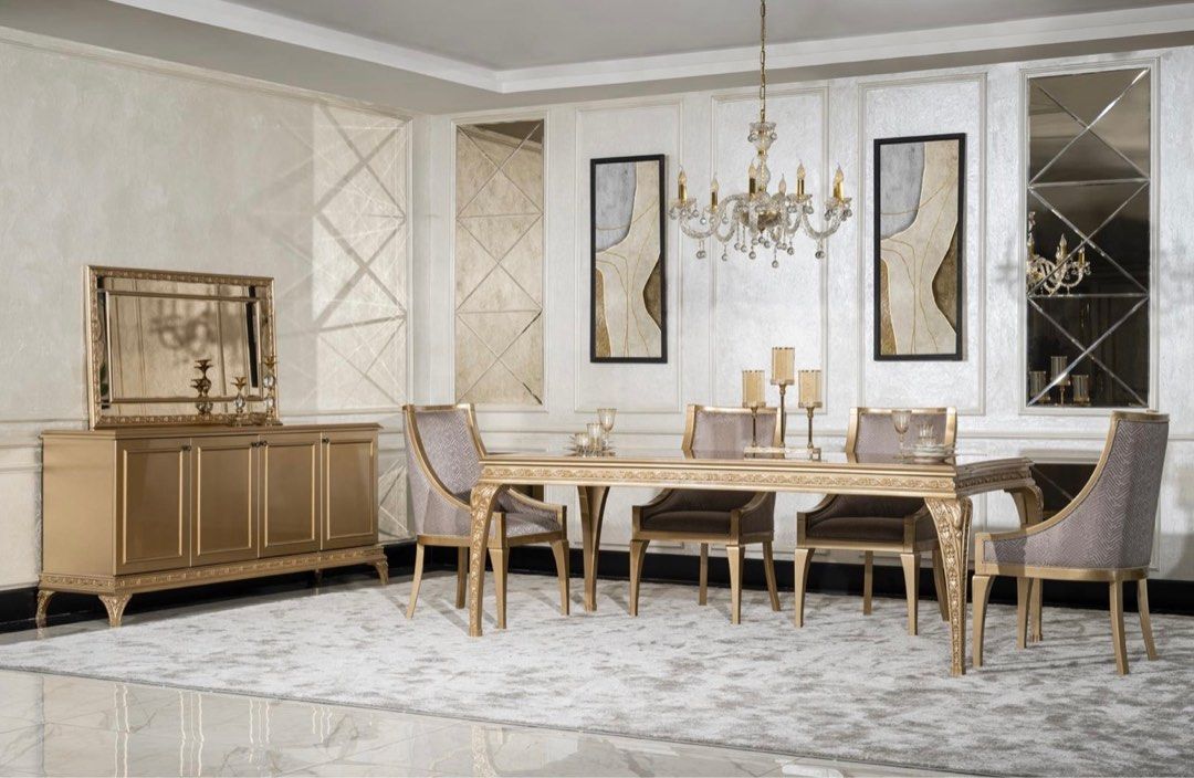 VITTORIA Modern French Dining Table & Chairs / Dining Set, Furniture ...