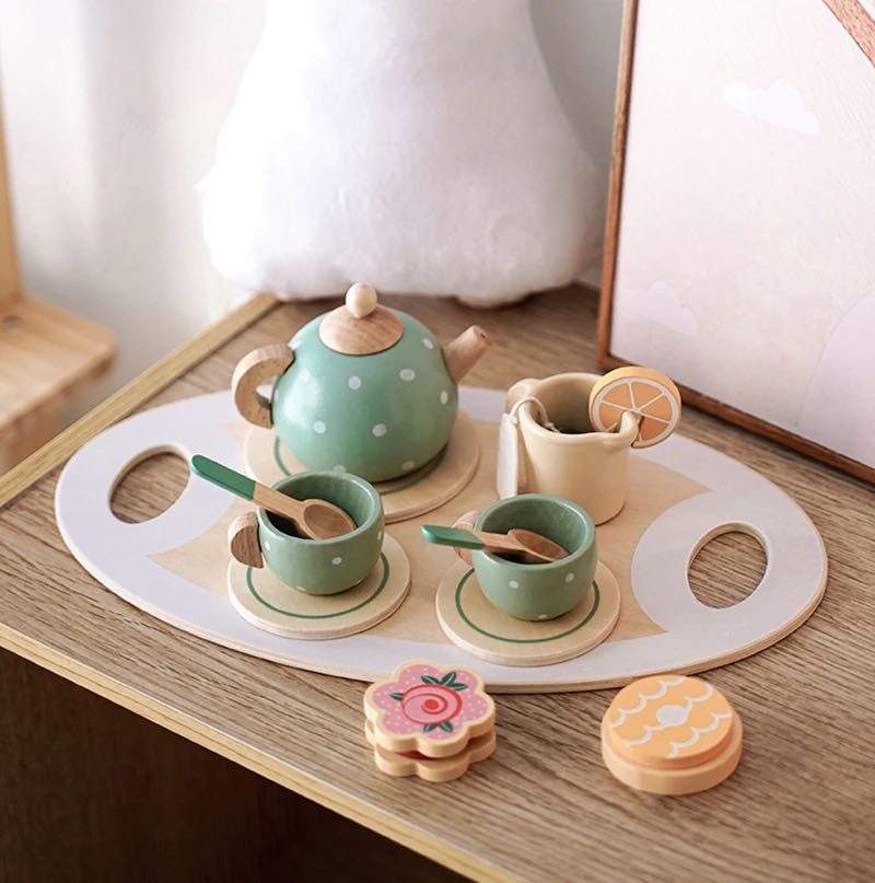 Wooden Kids Tea Time Set, Hobbies & Toys, Toys & Games on Carousell