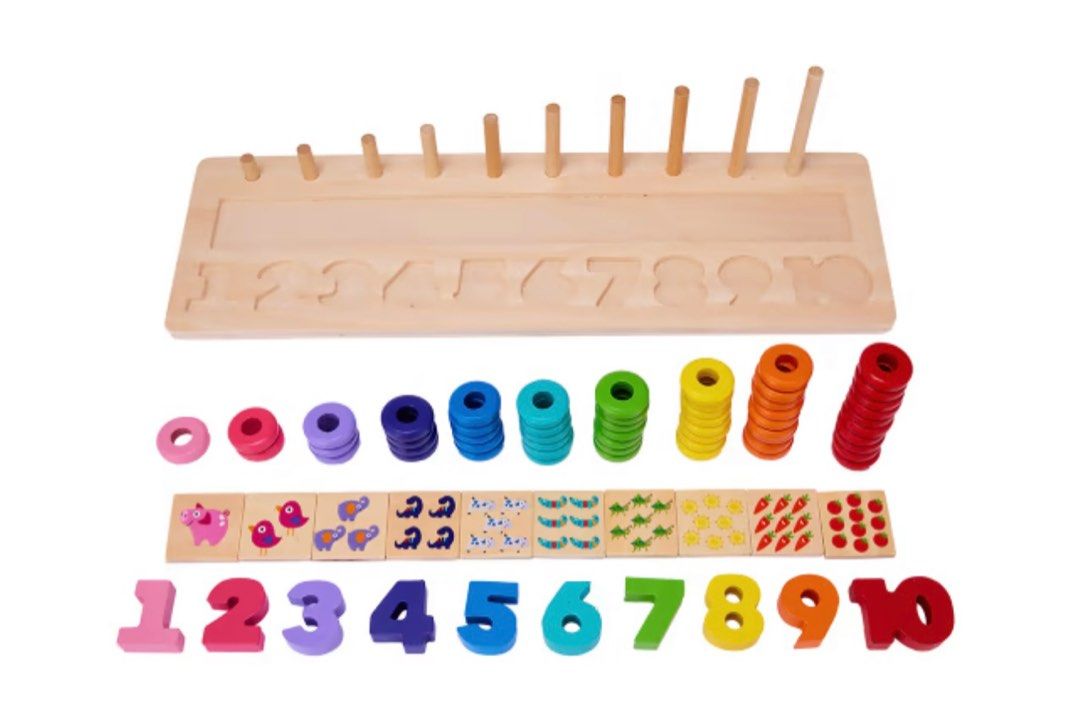 Anko Wooden Stack & Count Learning Set, Babies & Kids, Infant Playtime ...