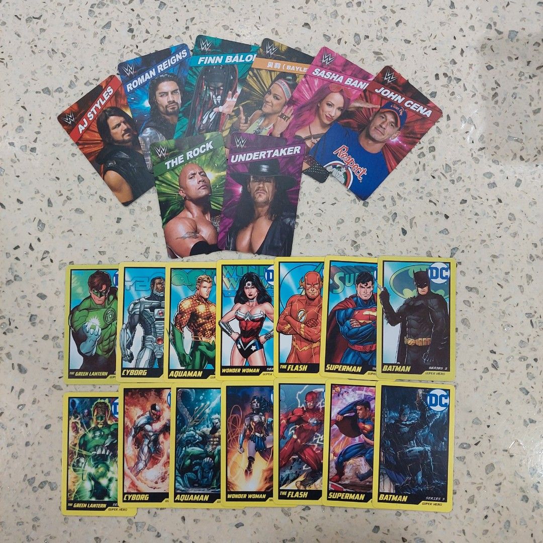 WWE WWF Complete Set of 8 Cards Including The Rock Undertaker Rare ...