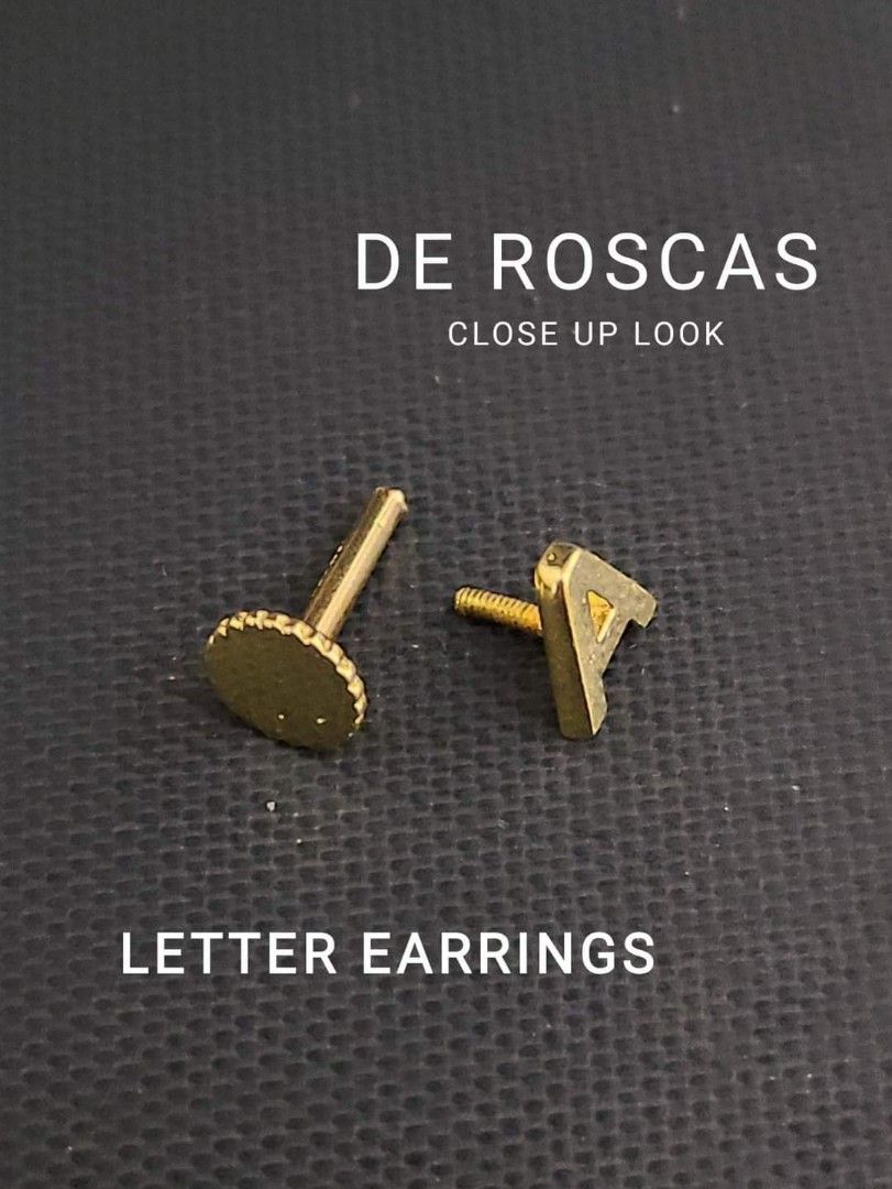 18K Saudi Gold letter de roscas earrings on Carousell