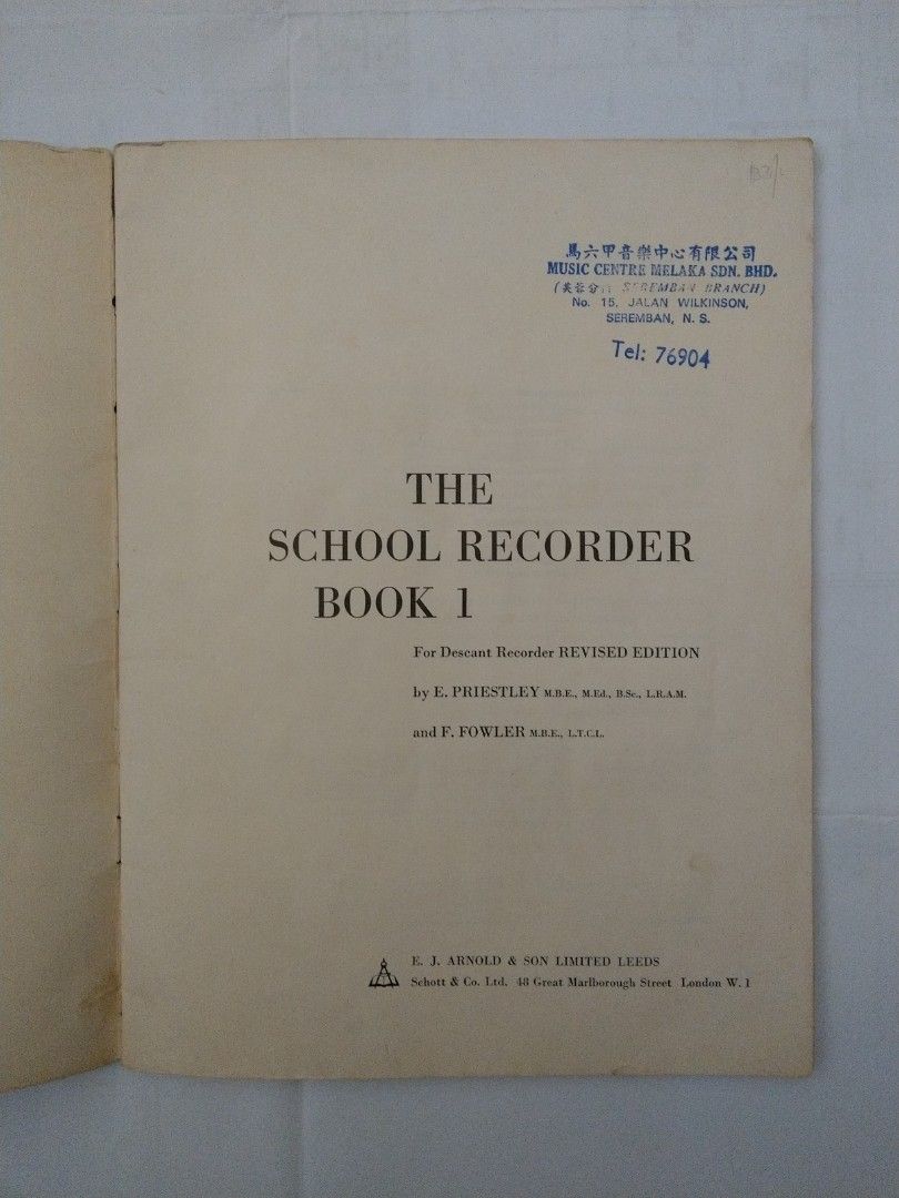 The School Recorder Book 1975, Hobbies & Toys, Music & Media, Music ...