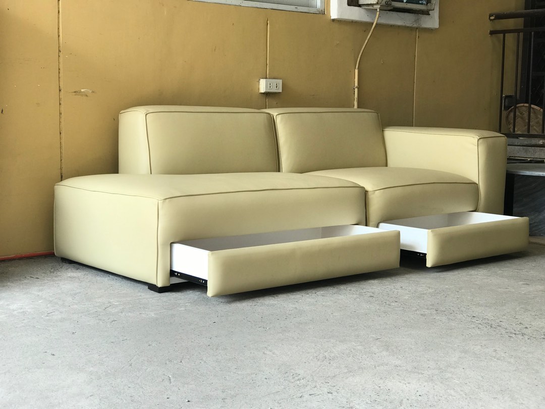 2-3 seater Modular Cube Sofa with Pullout Drawer, Furniture & Home ...