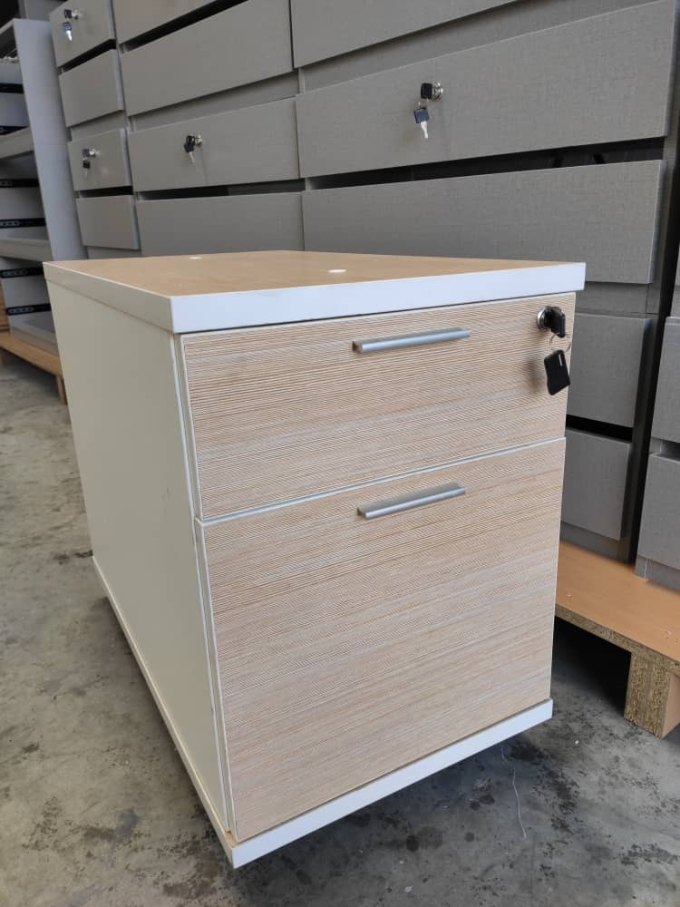 2 Drawer Cabinet with Castor/Pedestal with Lock [Fully Assembled ...