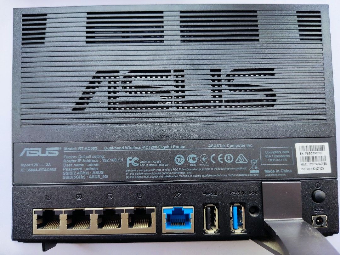 ASUS AC56S dual band router, Computers & Tech, Parts & Accessories ...