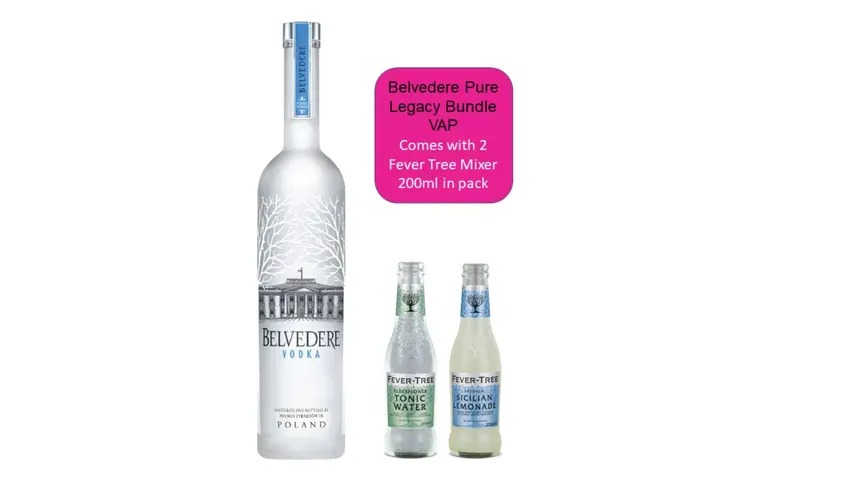 Belvedere Pure Legacy 700ml VAP Bundle 200ml, Food & Drinks, Alcoholic ...
