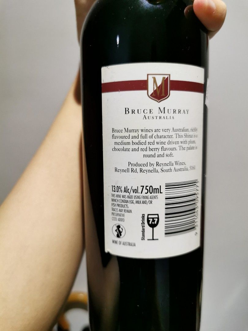 Bruce Murray Shiraz 2019, Food & Drinks, Alcoholic Beverages on Carousell