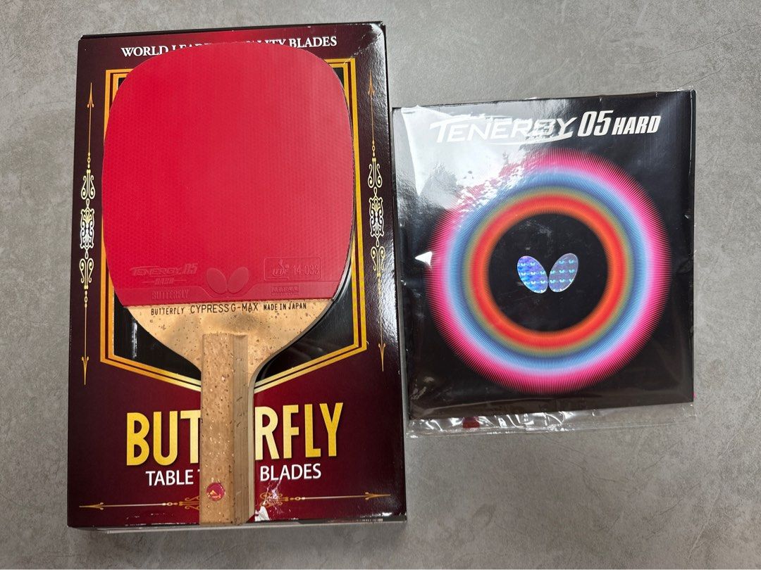 Butterfly Cypress G Max S with Tenergy 05 Hard, Sports Equipment ...