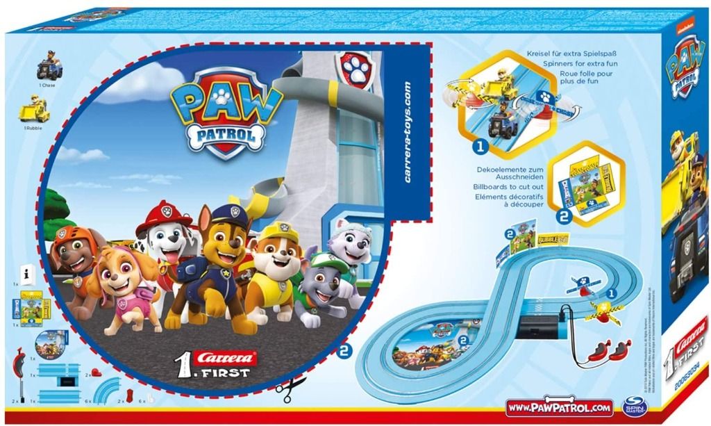 Carrera First Paw Patrol - Slot Car Race Track - Includes 2 Cars: Chase ...