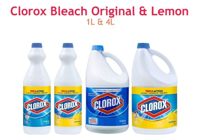 Clorox Bleach 1L/4L Original / Lemon, Furniture & Home Living, Cleaning ...