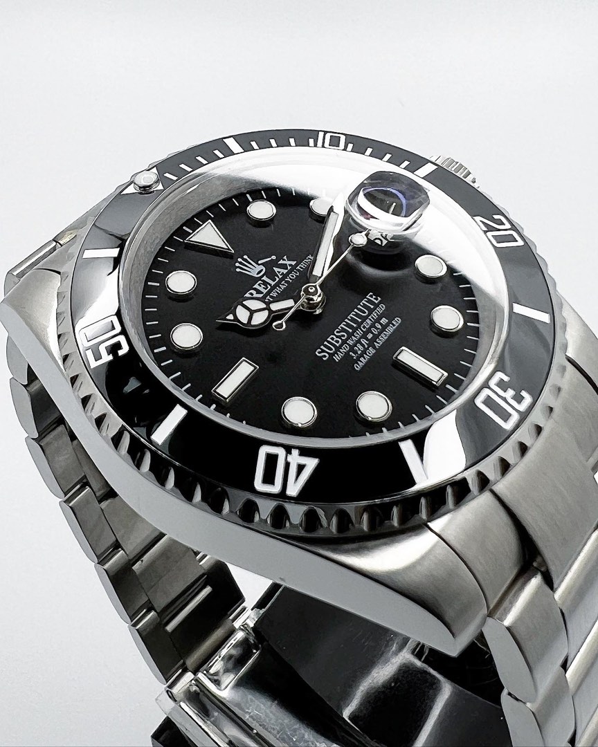 Custom Seiko Mod 40mm Black Relax Submariner , Men's Fashion, Watches ...