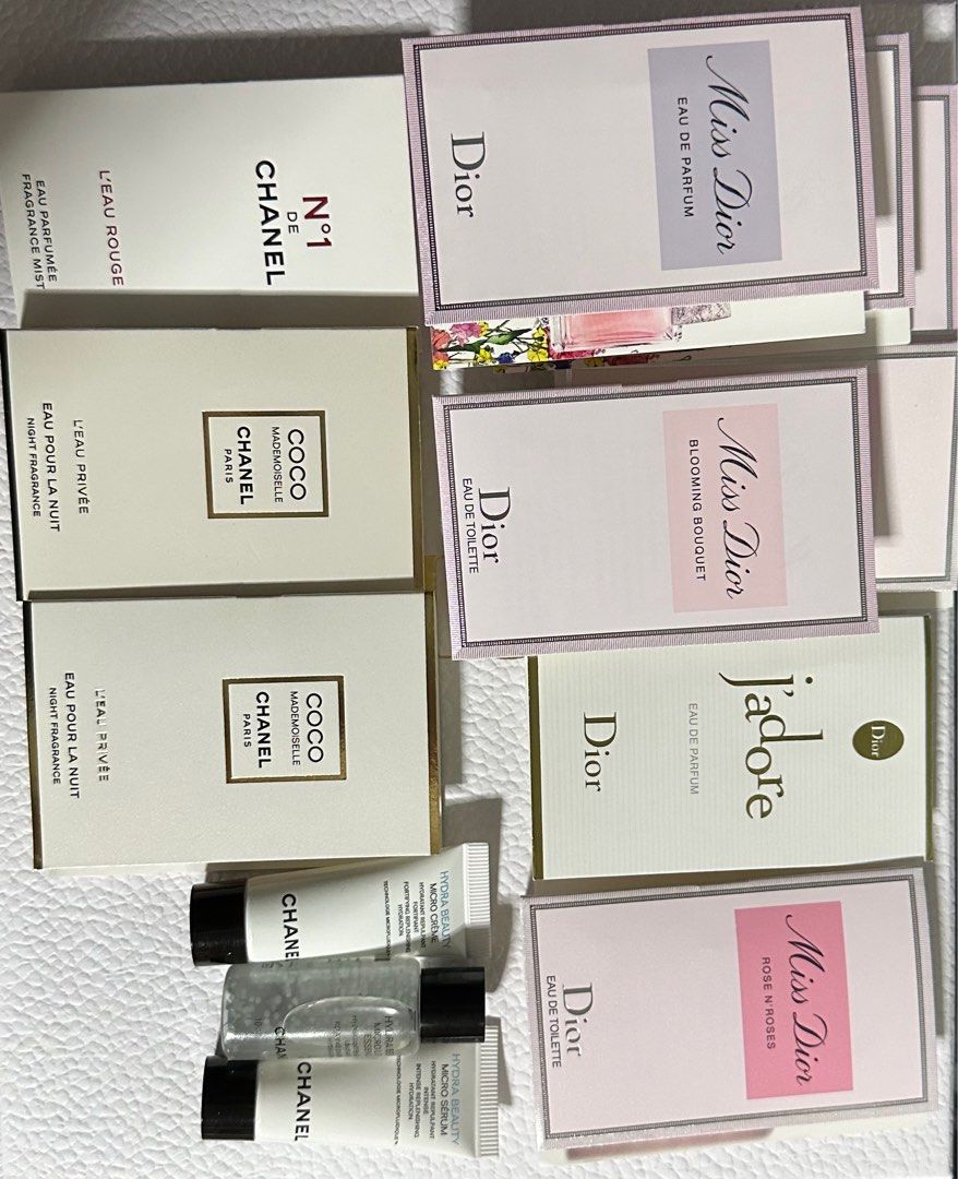 Dior & Chanel Perfume and Skincare Samples/ Bought Products, Beauty & Personal Care, Face, Face ...