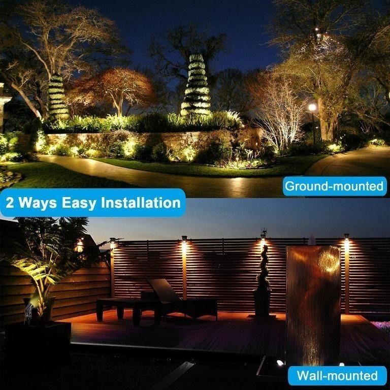ECOWHO Garden Lights Mains BS Plug Extendable Outdoor Spotlights 21m ...