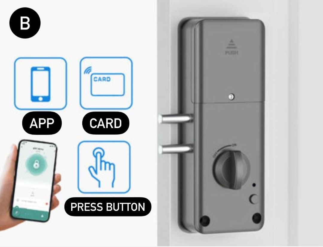 Electric Door Lock Non Destructive Smart Door Lock Hole Free Invisible ...