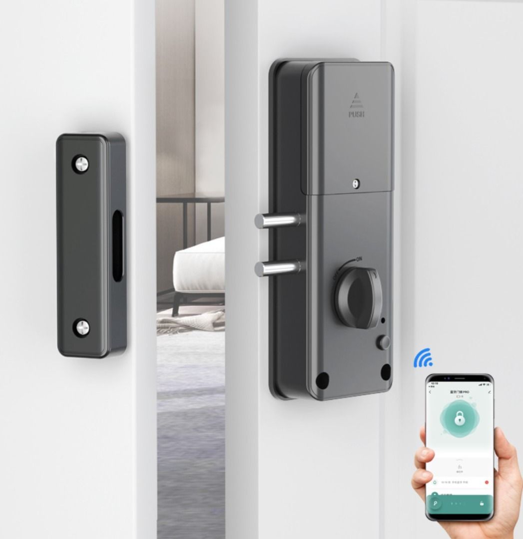Electric Door Lock Non Destructive Smart Door Lock Hole Free Invisible ...