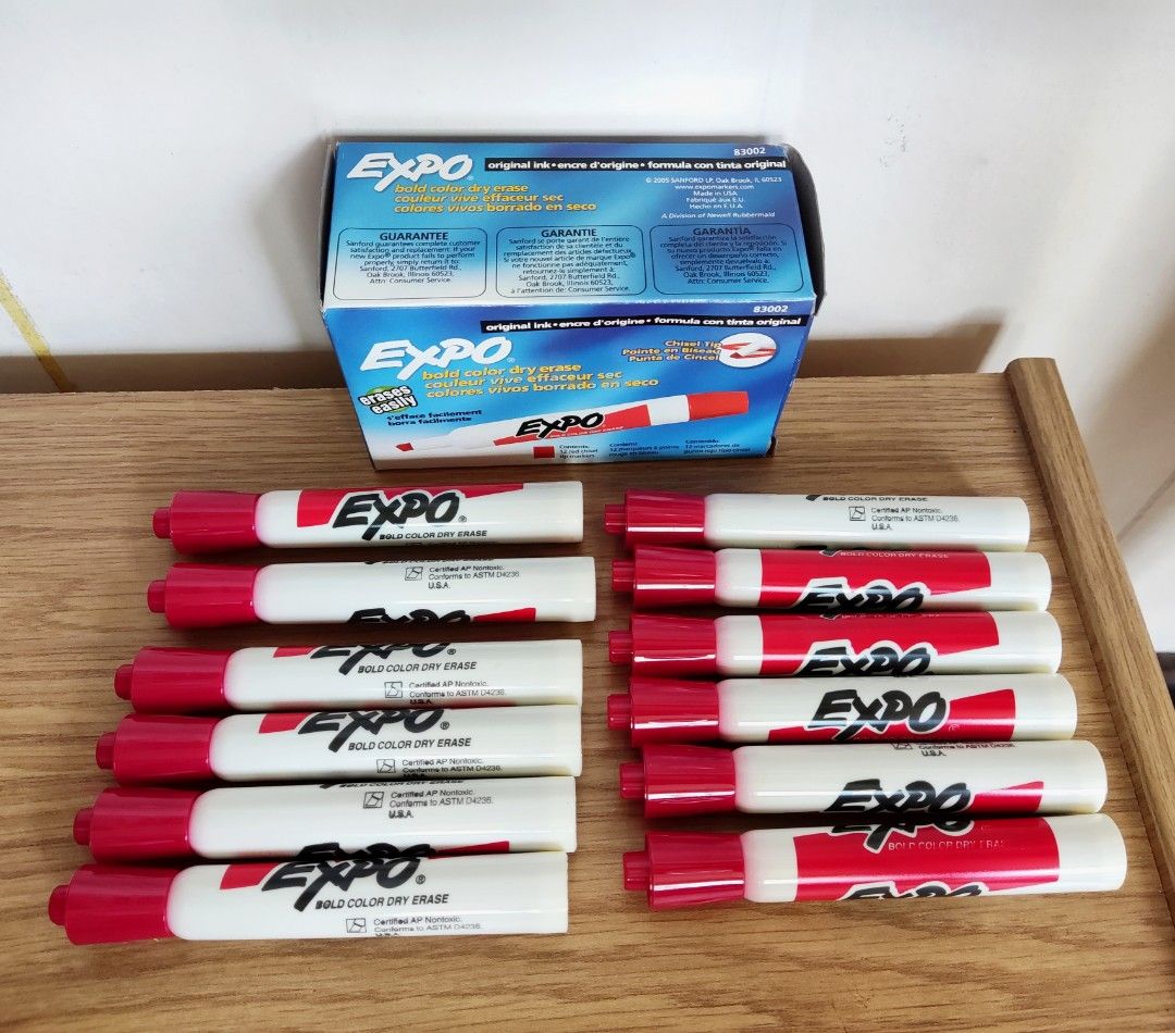 Expo® Chisel Tip Dry Erase Markers – Red (12 per carton) on Carousell