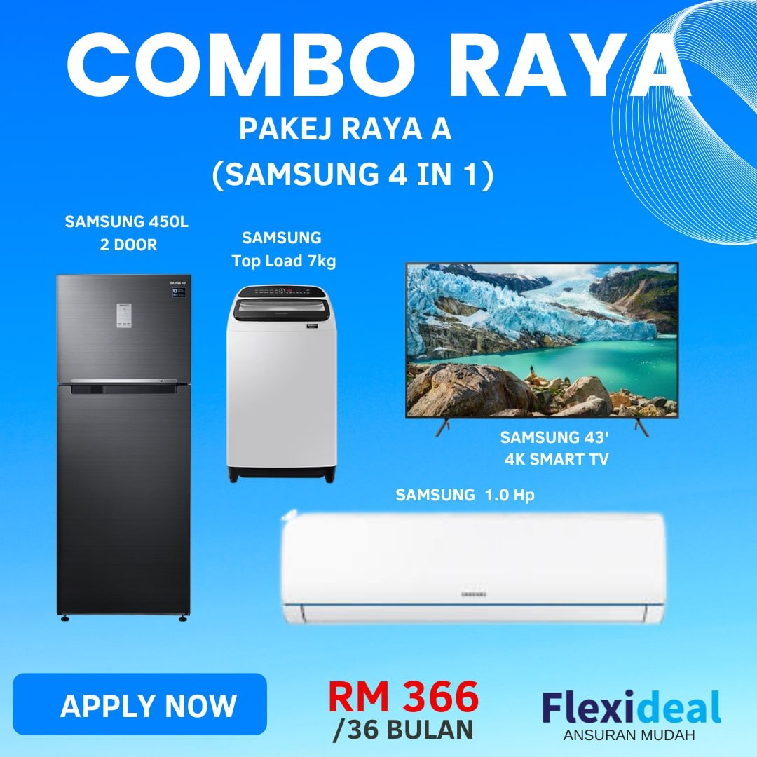 Flexideal Ansuran - Combo Raya washing machine, tv, aircond, fridge, TV ...