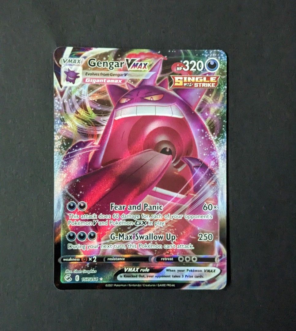 Gengar Vmax Fusion Strike Pokemon Card Tcg #3, Hobbies & Toys, Toys ...