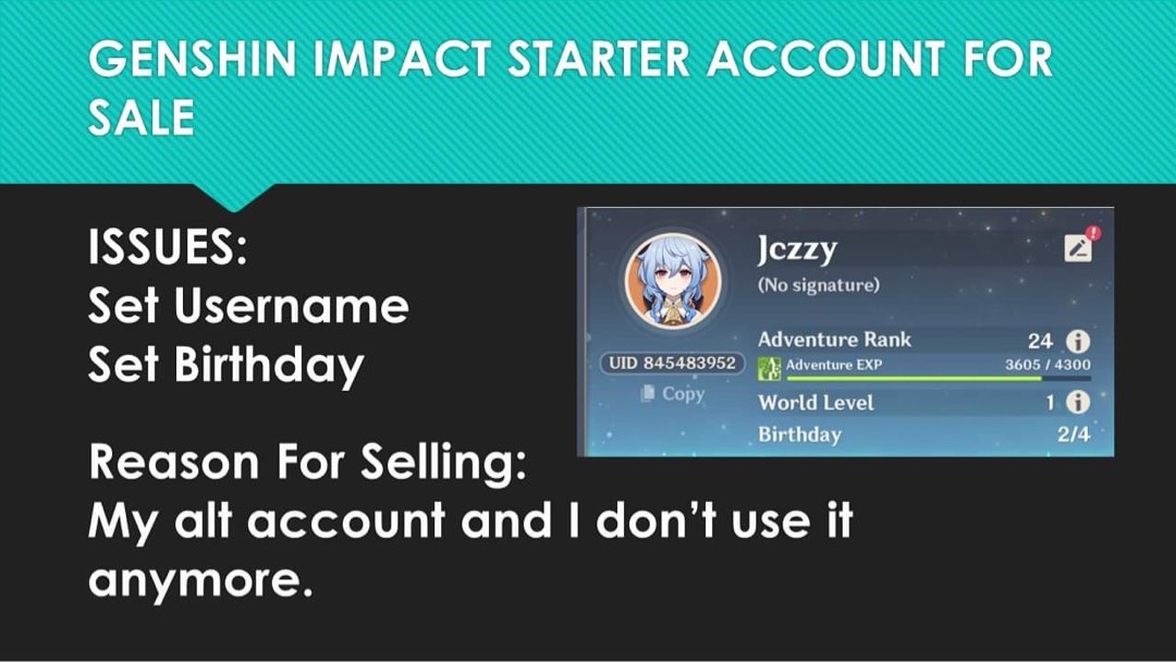 Genshin Impact Starter Account ASIA , Video Gaming, Gaming Accessories ...