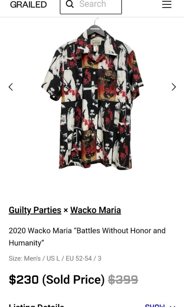 Guilty Parties x Wako Maria "Battle Without Humanity", Men's Fashion ...
