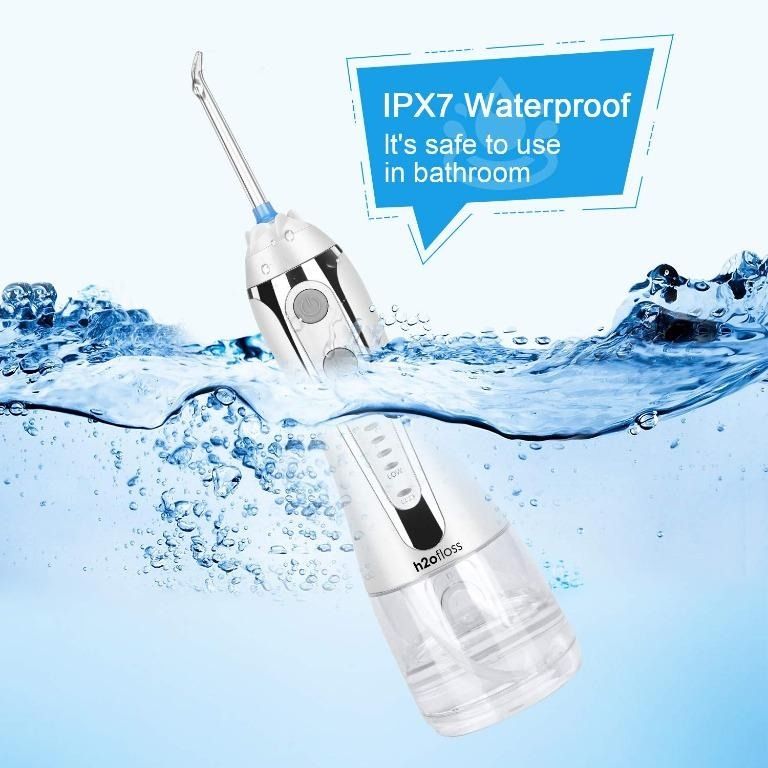 H2ofloss Water Flosser Portable Dental Oral Irrigator with 5 Modes, 6 Replaceable Jet Tips ...
