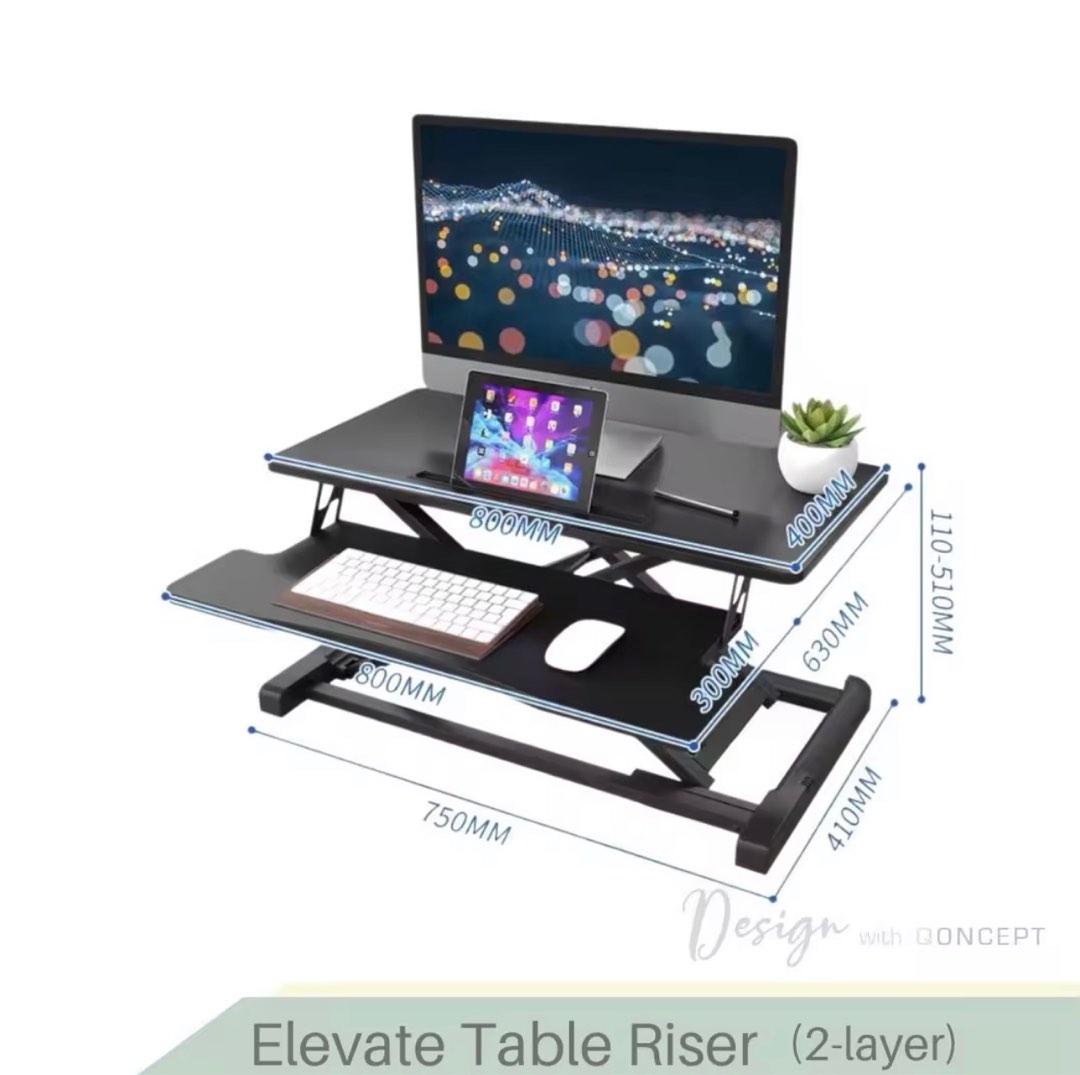 Heavy Duty Height Adjustable Table Top Computer Laptop Riser, Computers ...