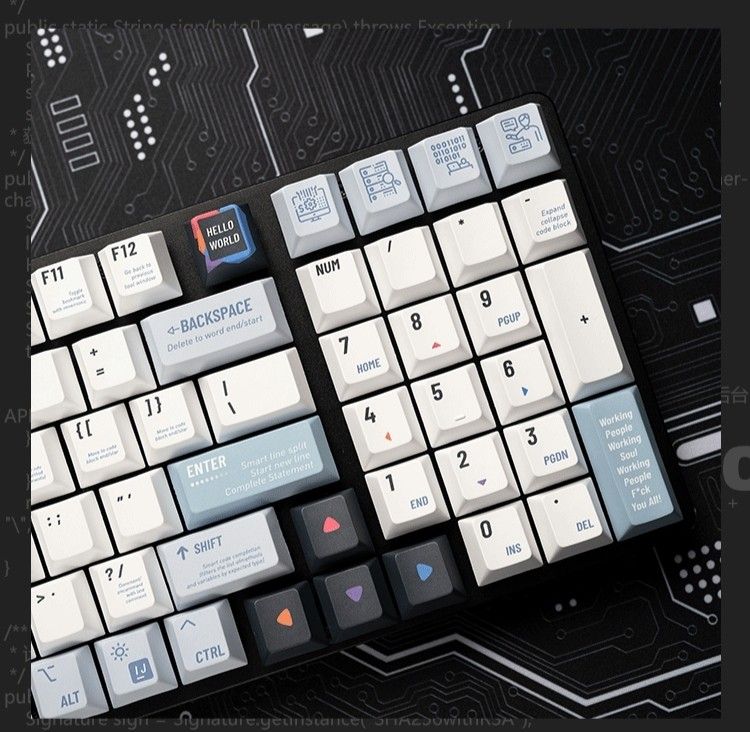 Hello World Programmer Keycaps PBT Cherry Profile 140 Keys with Numpad ...
