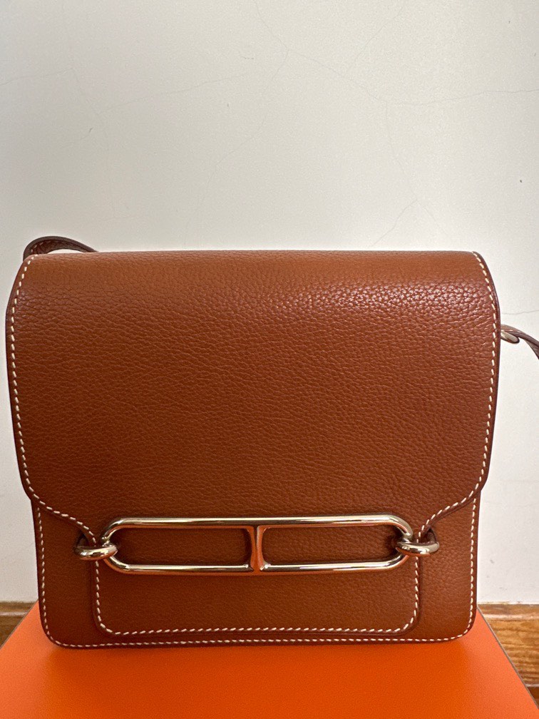 HERMES MINI ROULIS BARENIA FAUBOURG FAUVE, Luxury, Bags & Wallets on ...