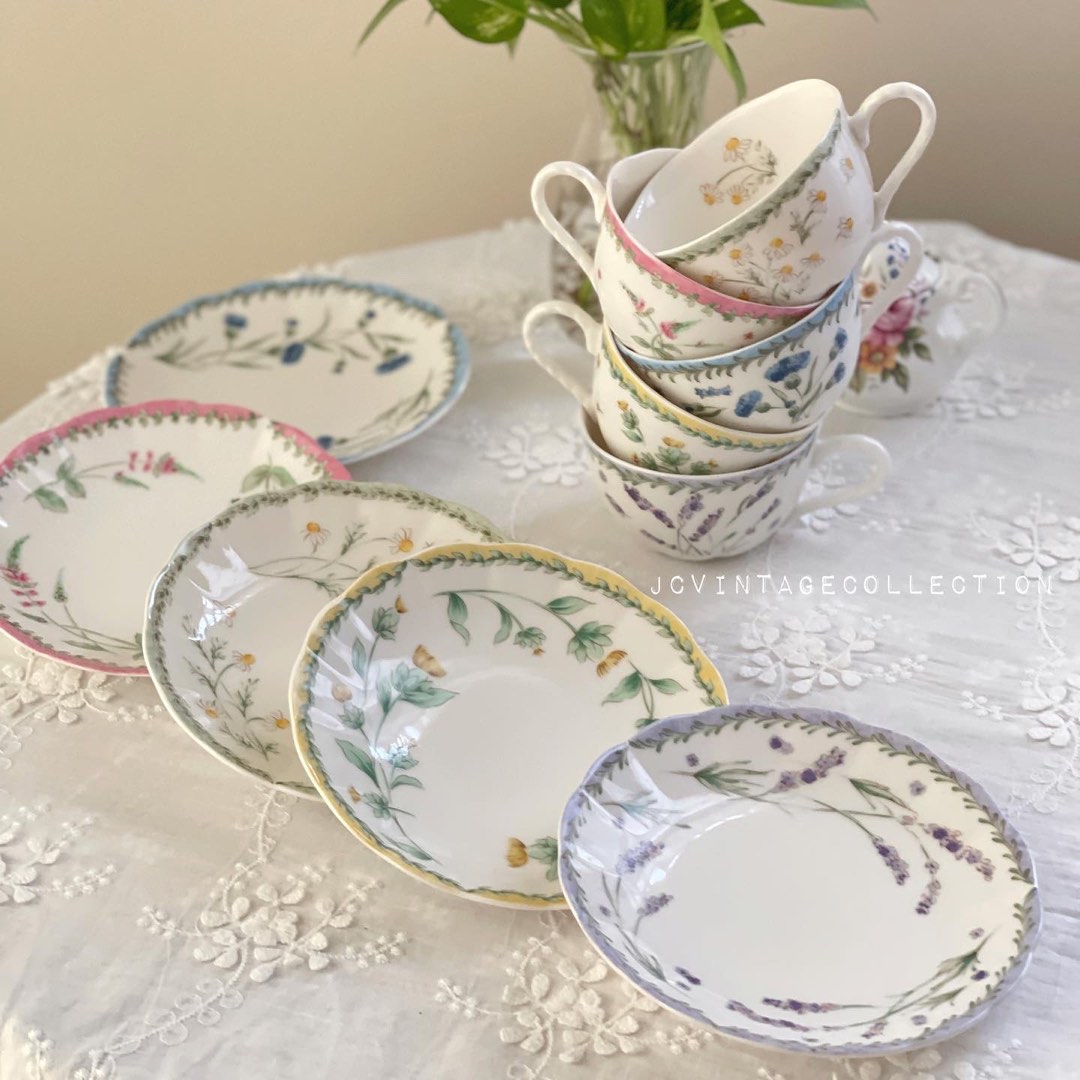 Hoya Japan Botanic Garden Tea Cup Set of 5, Furniture & Home Living ...