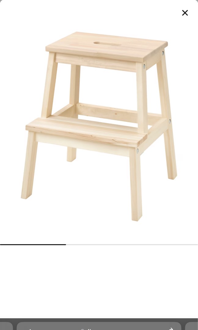 IKEA Wooden Stool, Furniture & Home Living, Furniture, Chairs on Carousell