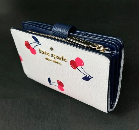 (INSTOCK) Kate Spade Staci Dancing Cherries Medium Wallet, Luxury, Bags ...