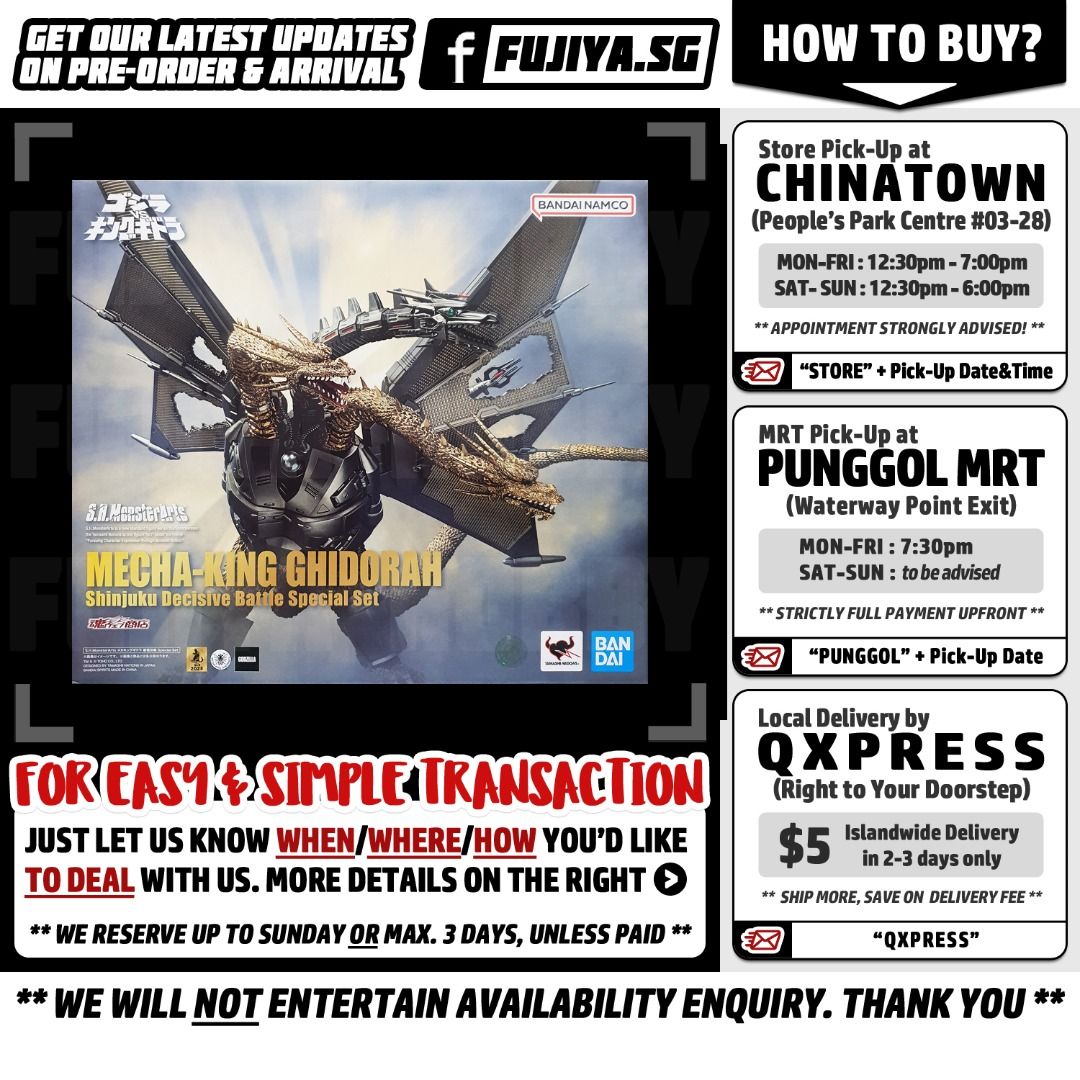 [IN-STOCK, LAST-1!!] S.H. MonsterArts SHMA Mecha King Ghidorah Shinjuku Decisive Battle Special ...