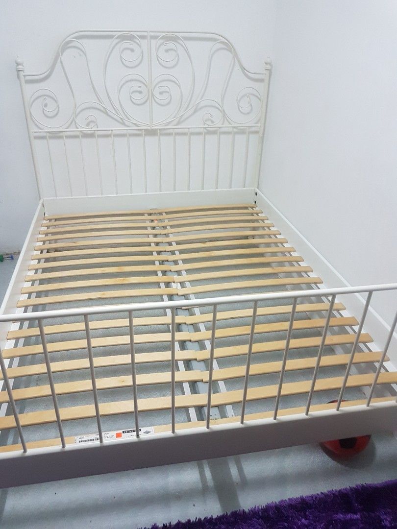 katil ikea leirvik queen, Furniture & Home Living, Furniture, Bed ...