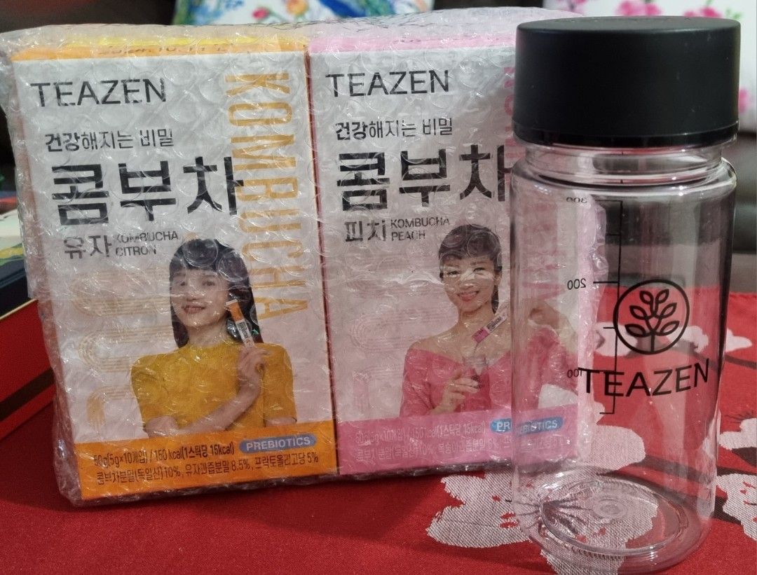 Korean Teazen Kombucha 5g x 10 (4 flavours + free bottle), Food & Drinks, Beverages on Carousell