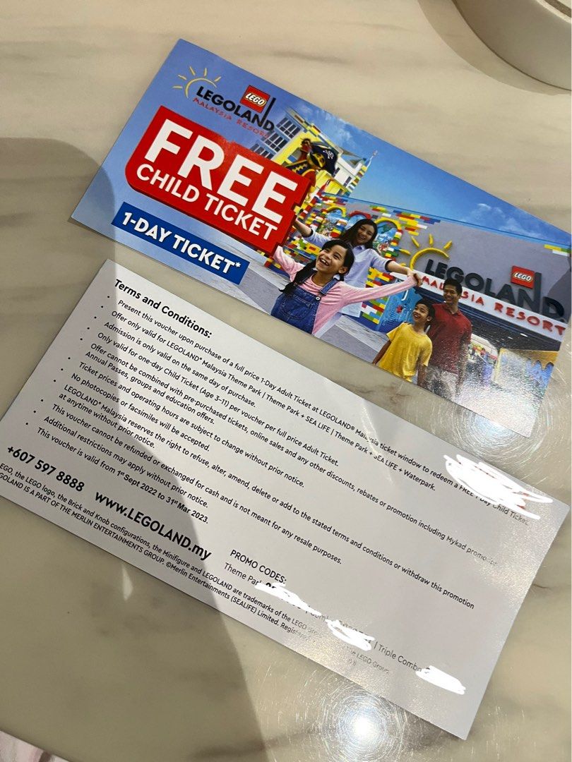 Legoland Free Child Ticket Tickets Vouchers Local Attractions