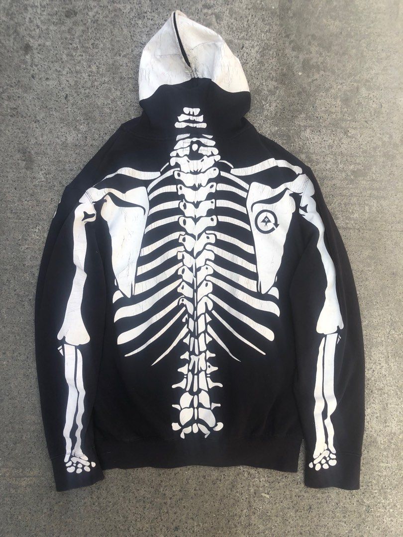 LRG DEAD SERIOUS SKELETON HODDIE FULLZIP Y2K PUNK GOTHIC GRUNGE ...
