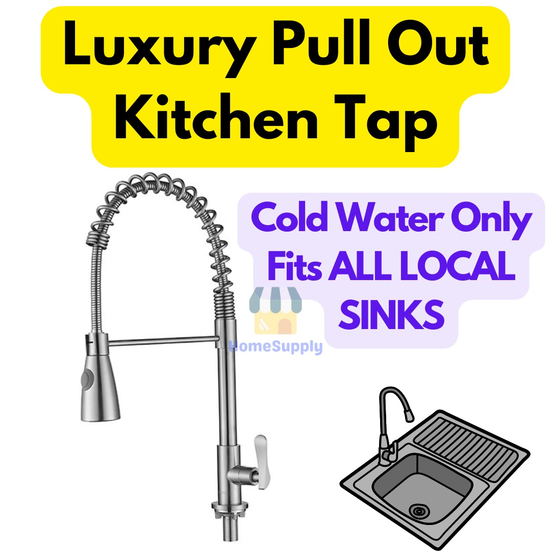 Luxury Kitchen Pull Out Tap Cold Water Only Stainless Steel Faucet ...