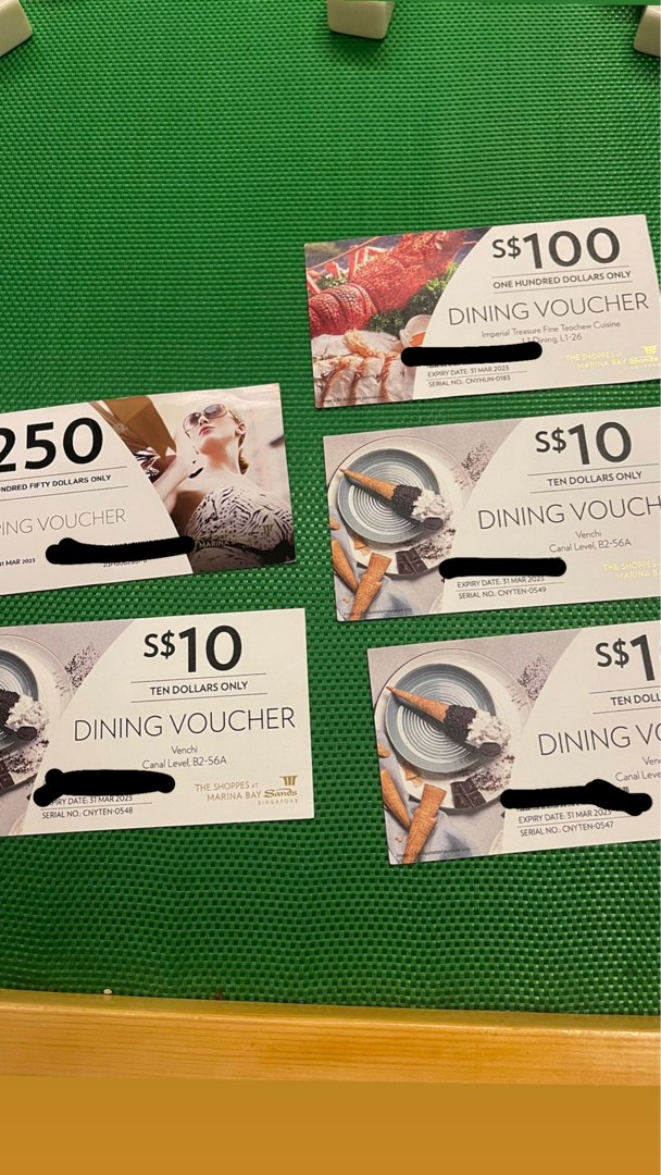 MBS Dining/Shopping vouchers, Tickets & Vouchers, Vouchers on Carousell