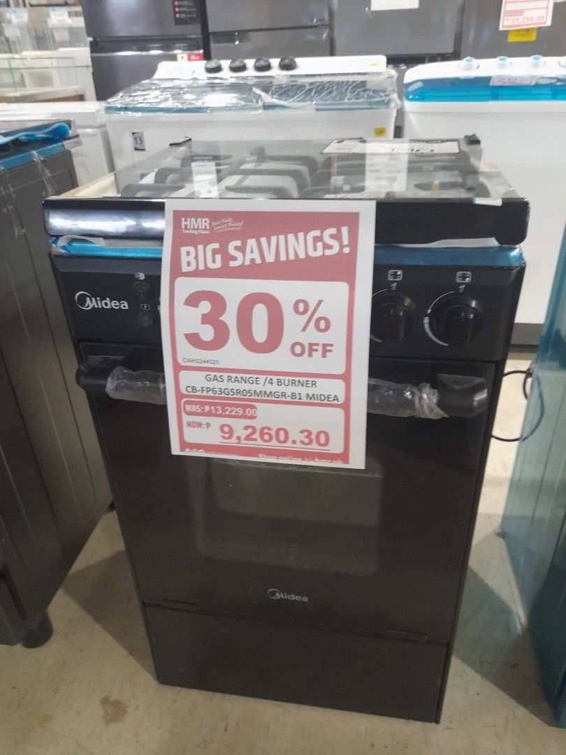 Midea gas range 4 burner, TV & Home Appliances, Kitchen Appliances ...