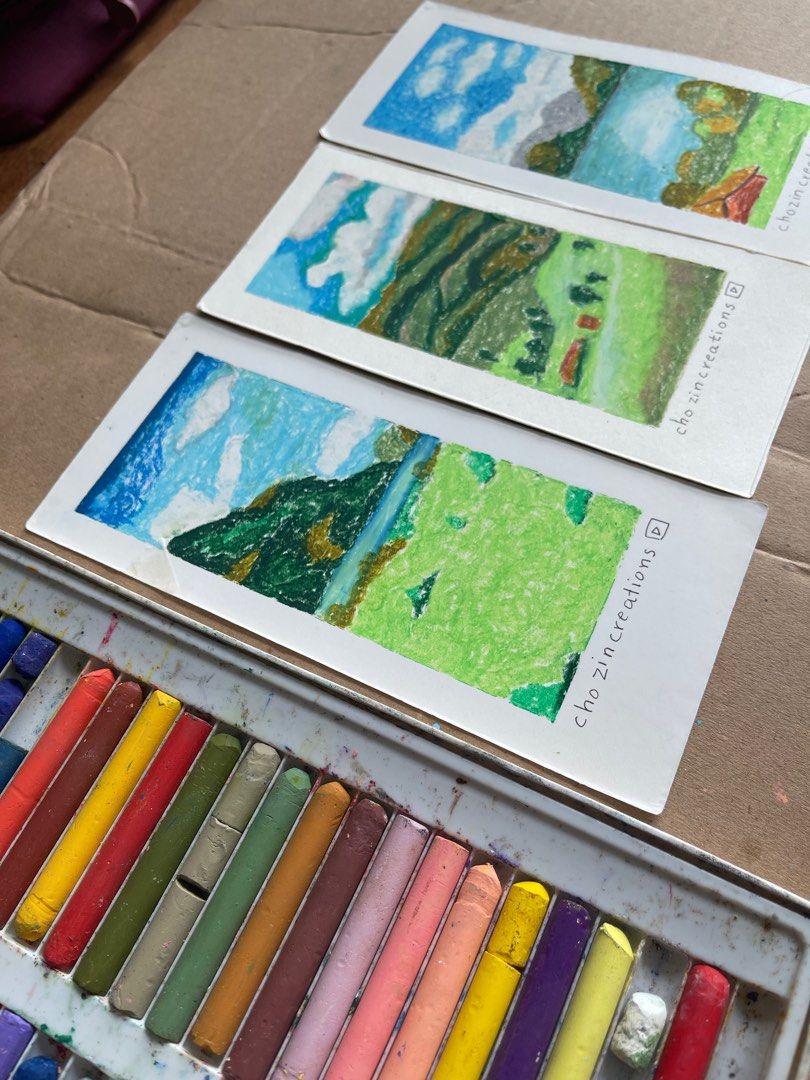Mini Landscape Oil pastel Painting Set, Hobbies & Toys, Stationery ...