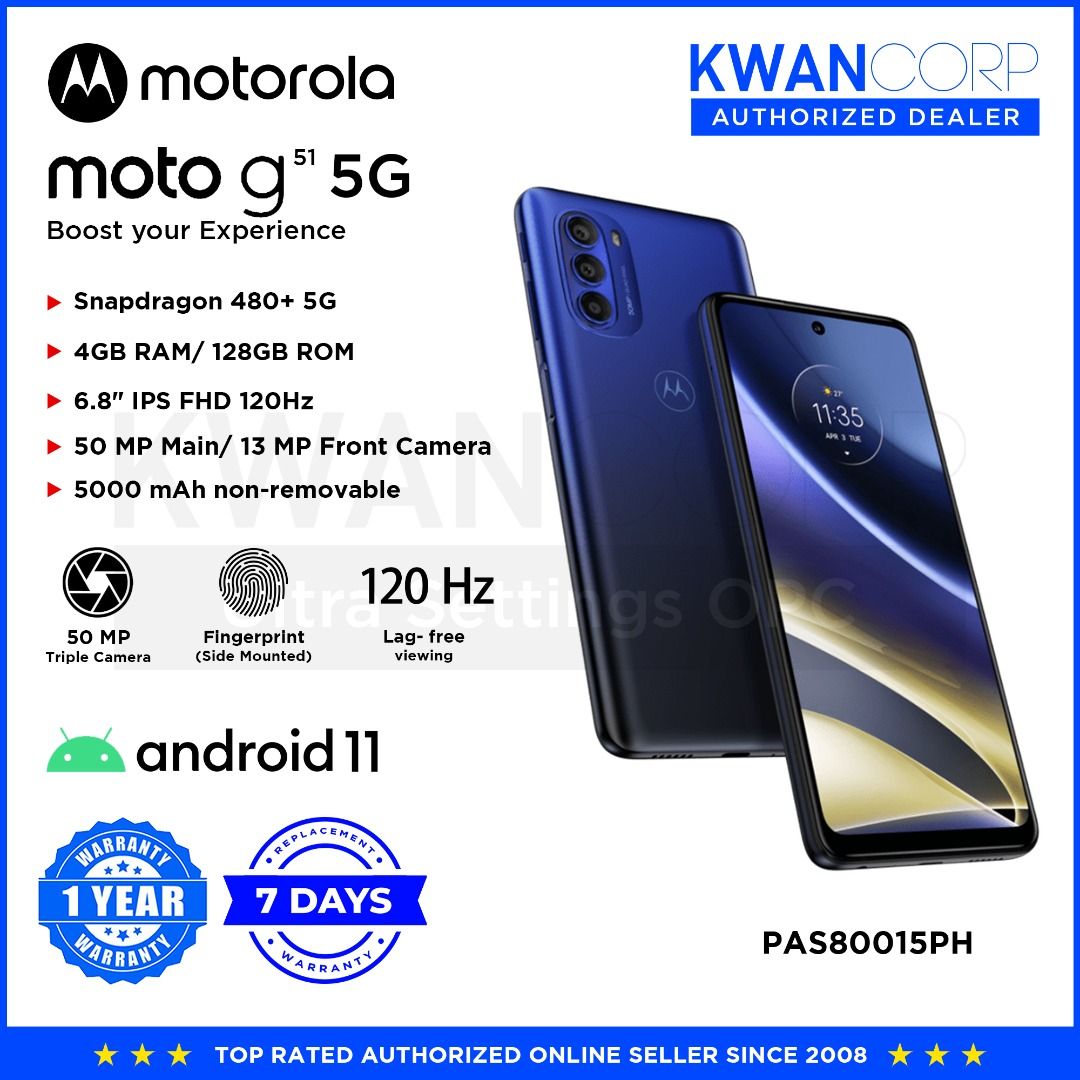 Motorola Moto G51 PAS80015PH Snapdragon 480+ 5G 4GB RAM Adreno 619 ...
