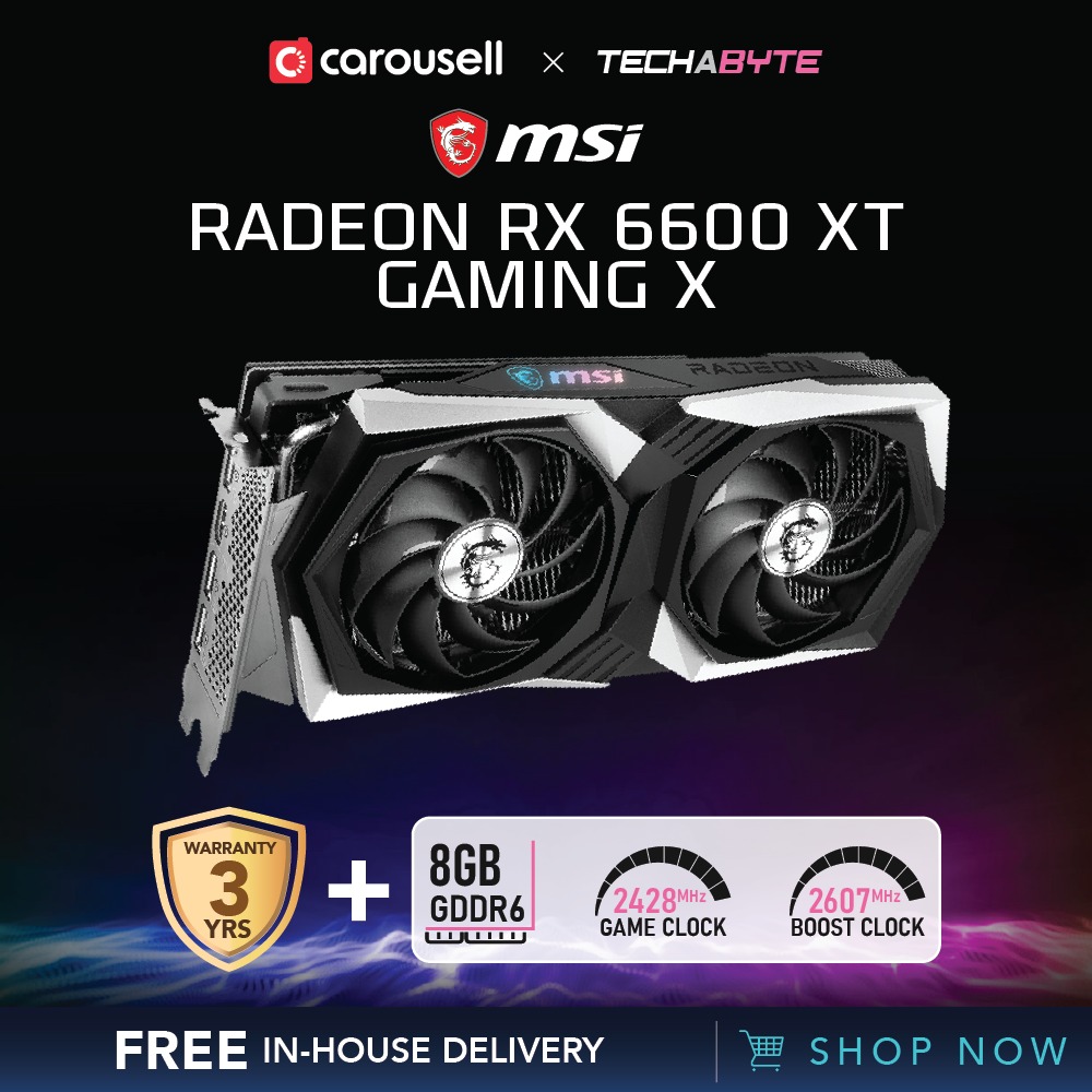 MSI Radeon RX 6600 XT Gaming X 8G Graphics Card, Computers & Tech ...