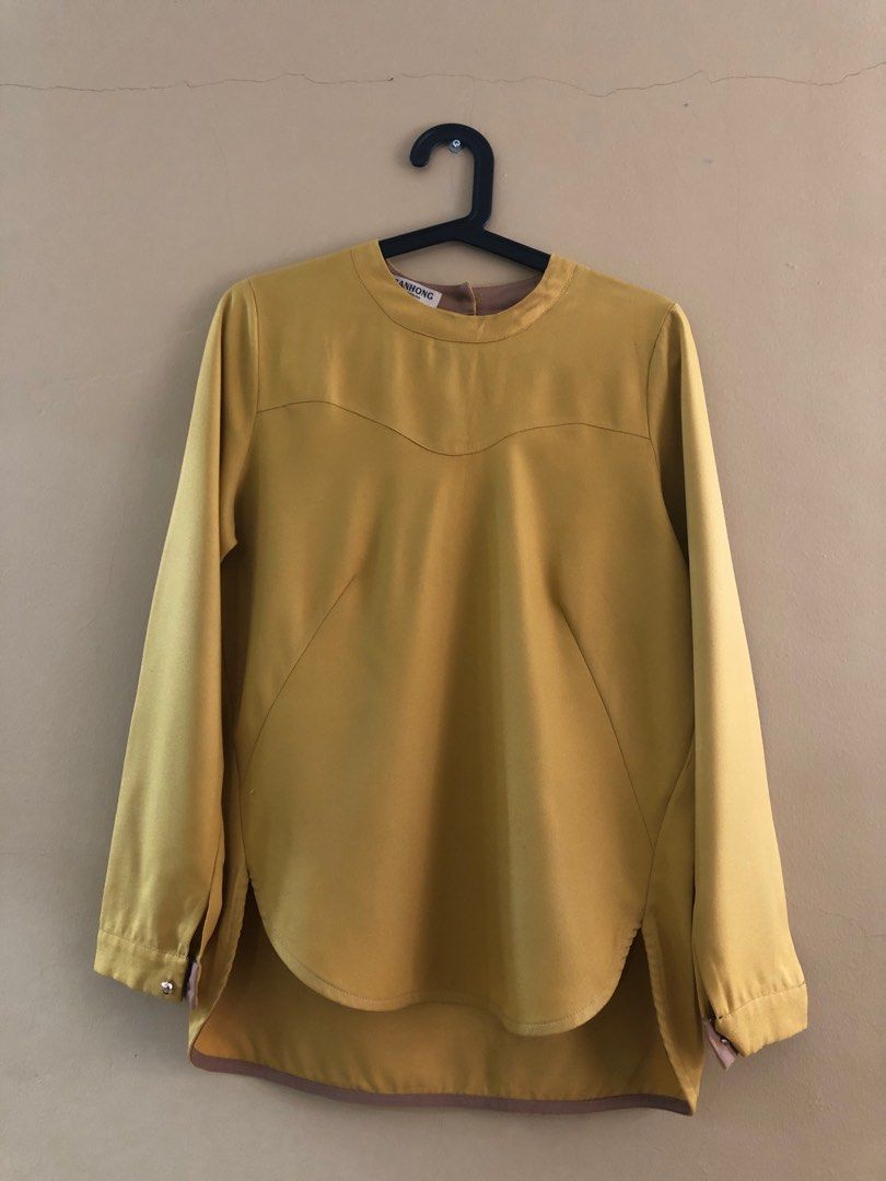 Mustard Blouse by Yiranhong, Women's Fashion, Tops, Blouses on Carousell