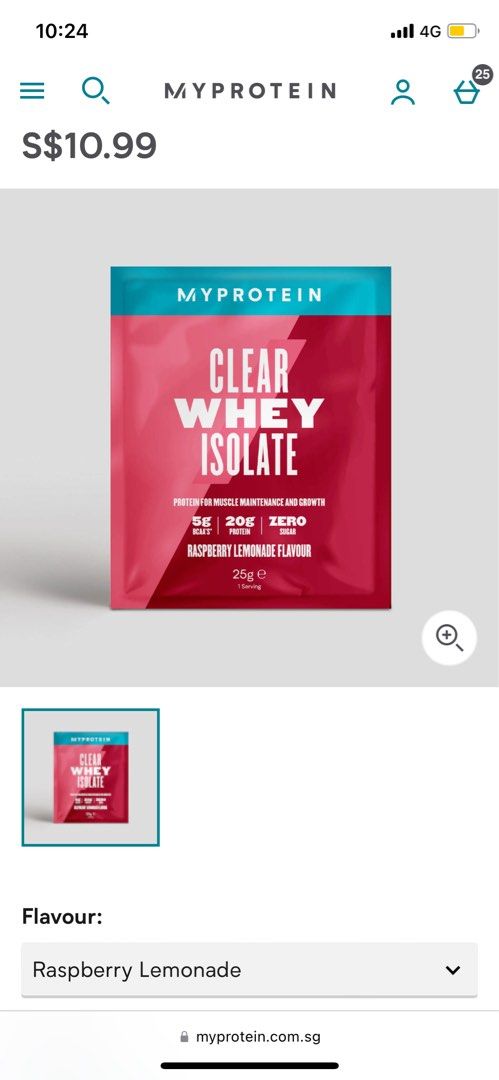 MyProtein clear whey isolate sample, Health & Nutrition, Health ...