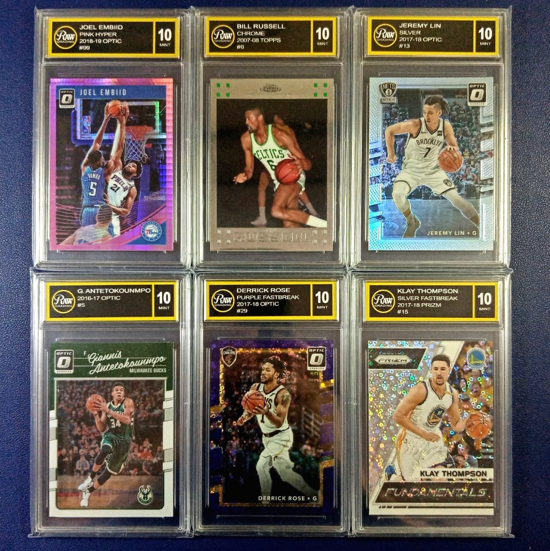 NBA Embiid,B.Russell,J.Lin,Giannis,D.Rose And Raw Card Review in Slab ...