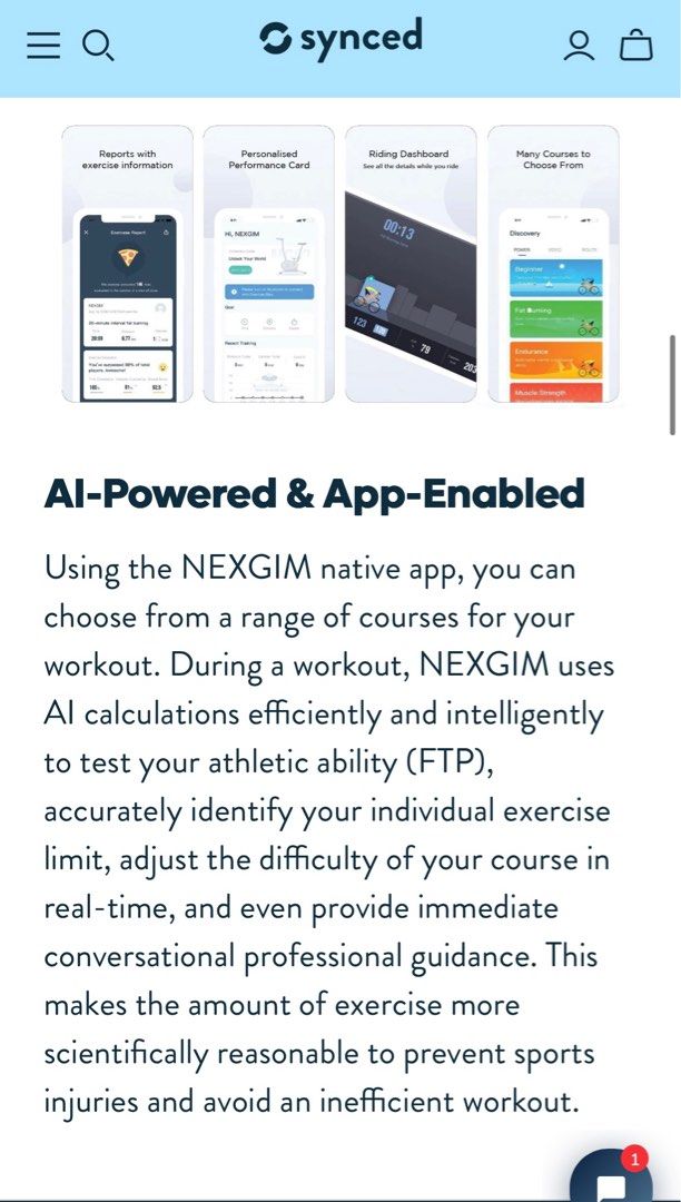 NEXGIM QB-C01 Smart AI Exercise Bike, Sports Equipment, Exercise ...