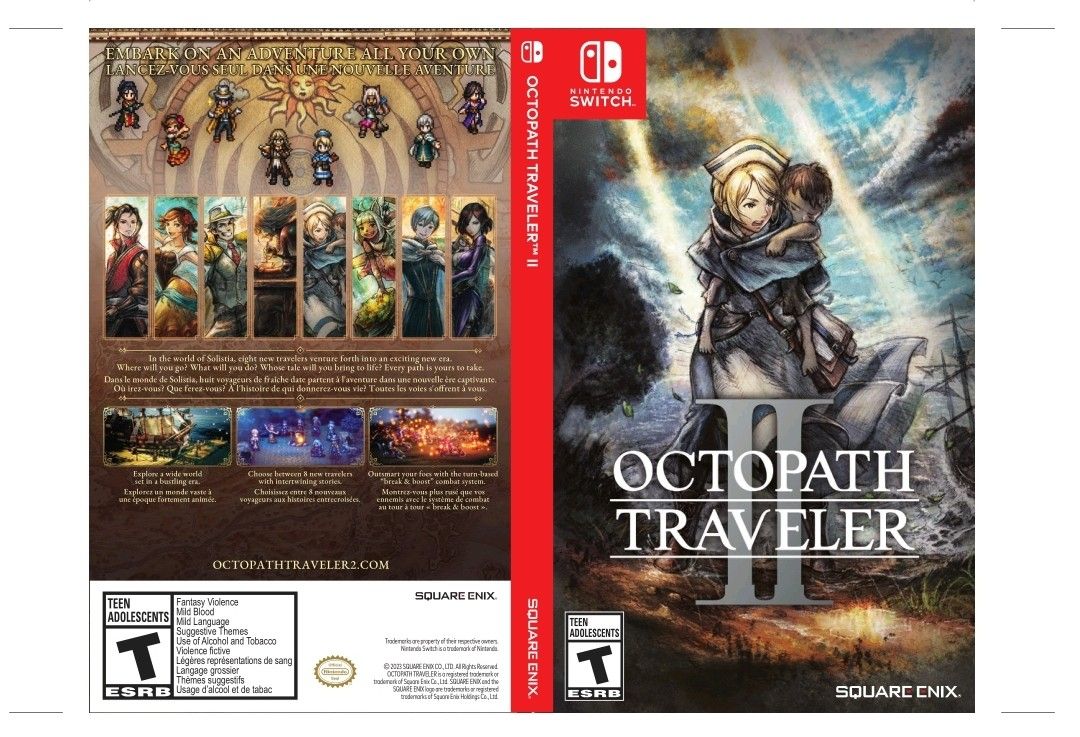 Octopath Traveller 2 and 1 Printable Covers, Video Gaming, Video Games ...