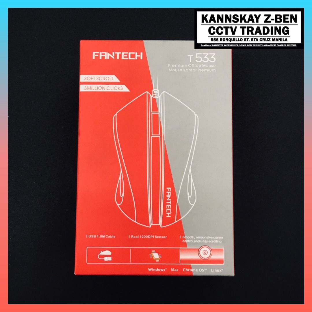 Fantech T533 Wired Office Mouse Premium Office Mouse for Laptop and PC - Black on Carousell