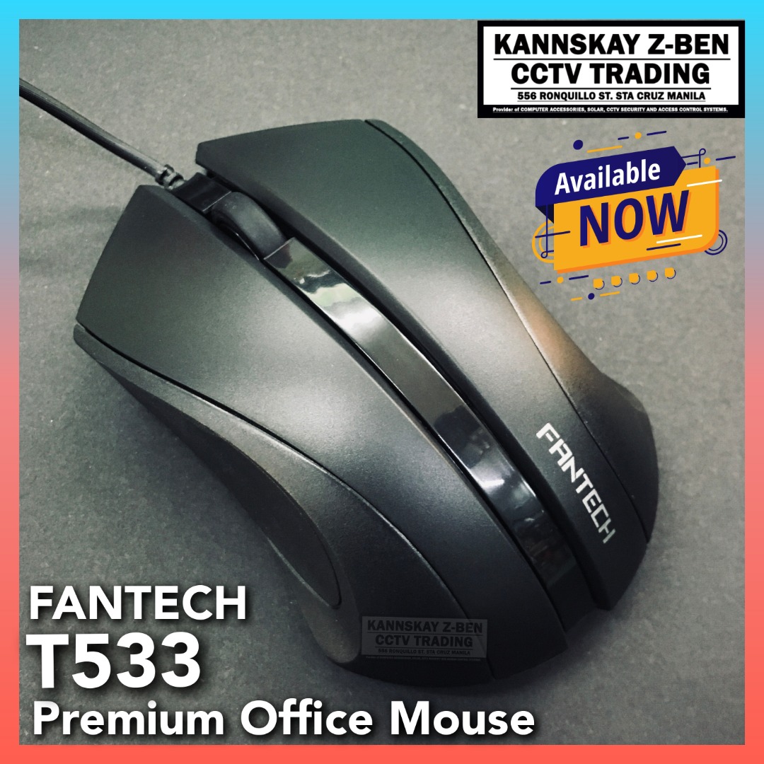 Fantech T533 Wired Office Mouse Premium Office Mouse for Laptop and PC - Black on Carousell