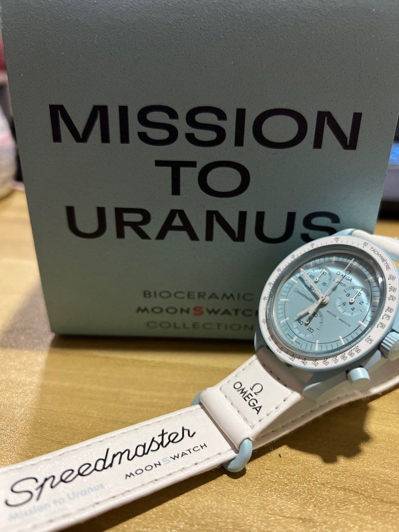 Omega Swatch Moonswatch Uranus, Luxury, Watches on Carousell